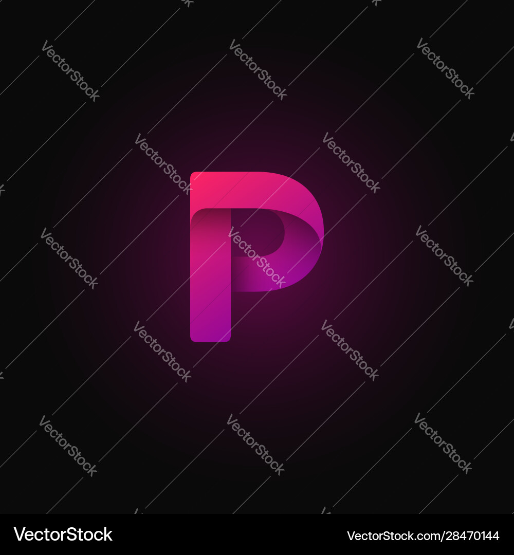 Pink paper folded character from a typeset Vector Image