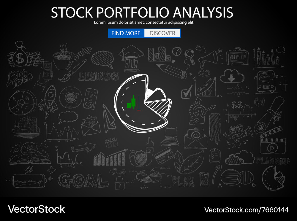 Sketch3 concept stockportfolioanalysis Royalty Free Vector
