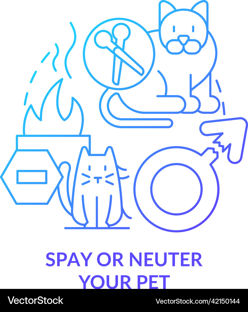 Spay and neuter pet blue gradient concept icon Vector Image