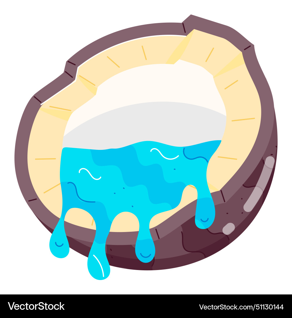 Tropical coconut flat stickers Royalty Free Vector Image