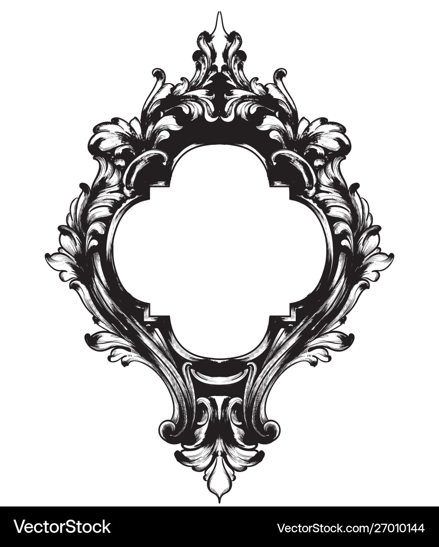 Vintage frame line art classic engraved ornaments Vector Image