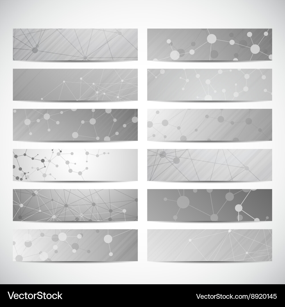 Abstract geometric banners molecule Royalty Free Vector