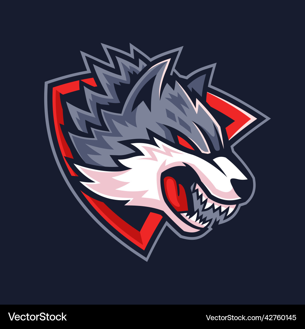 Beast wolf head team logo design Royalty Free Vector Image