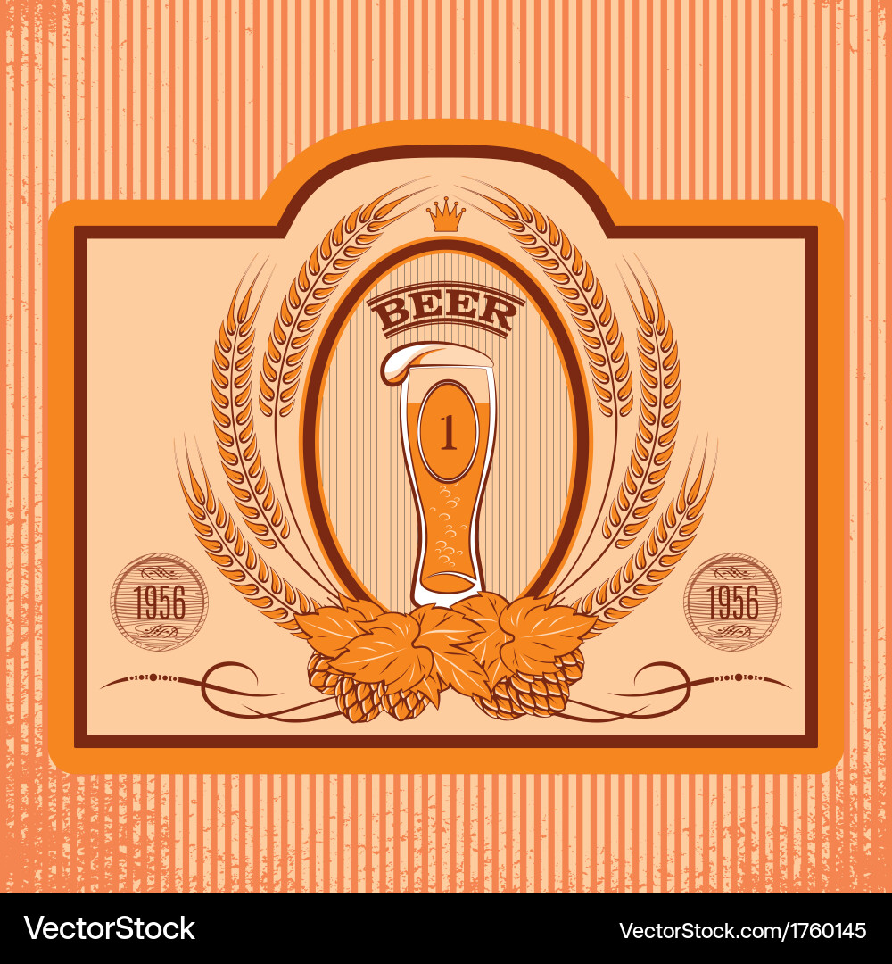 Beer Label with Glass Royalty Free Vector Image