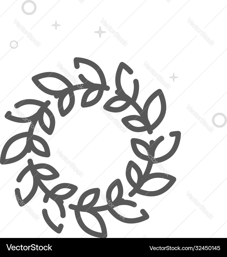 Caesar crown leaves line icon symbol pictograph Vector Image