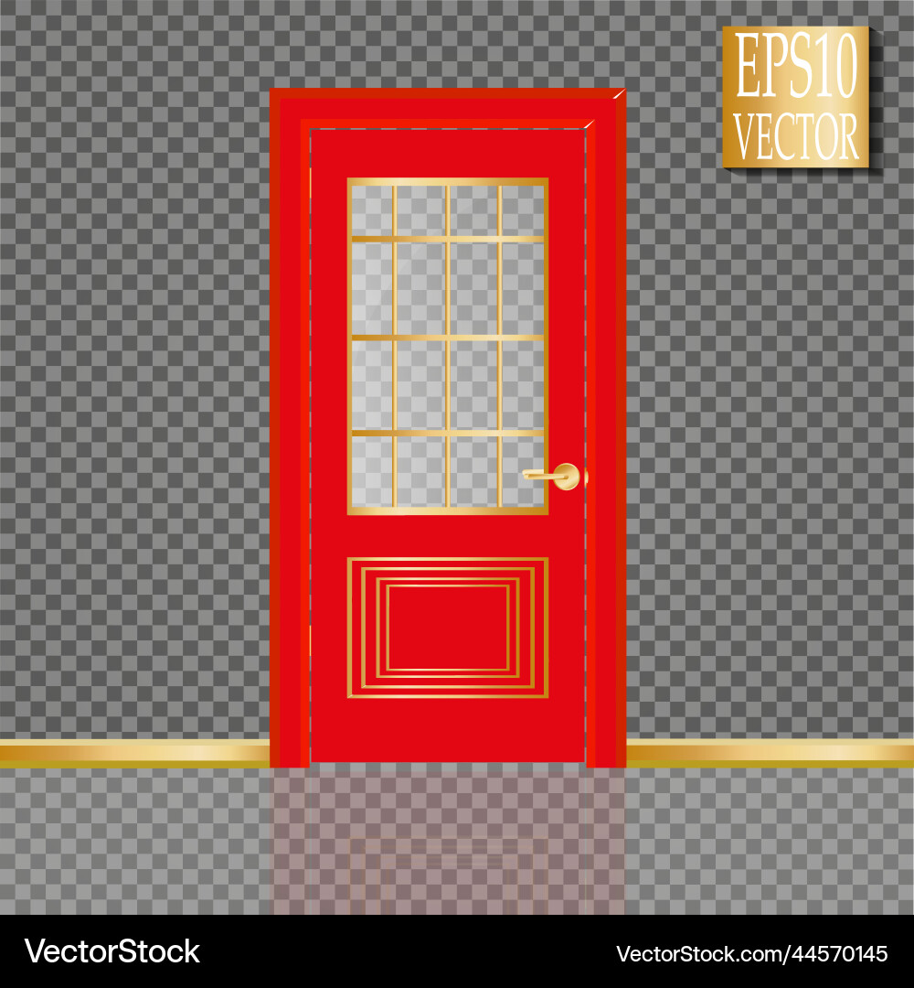 Closed door with frame isolated Royalty Free Vector Image