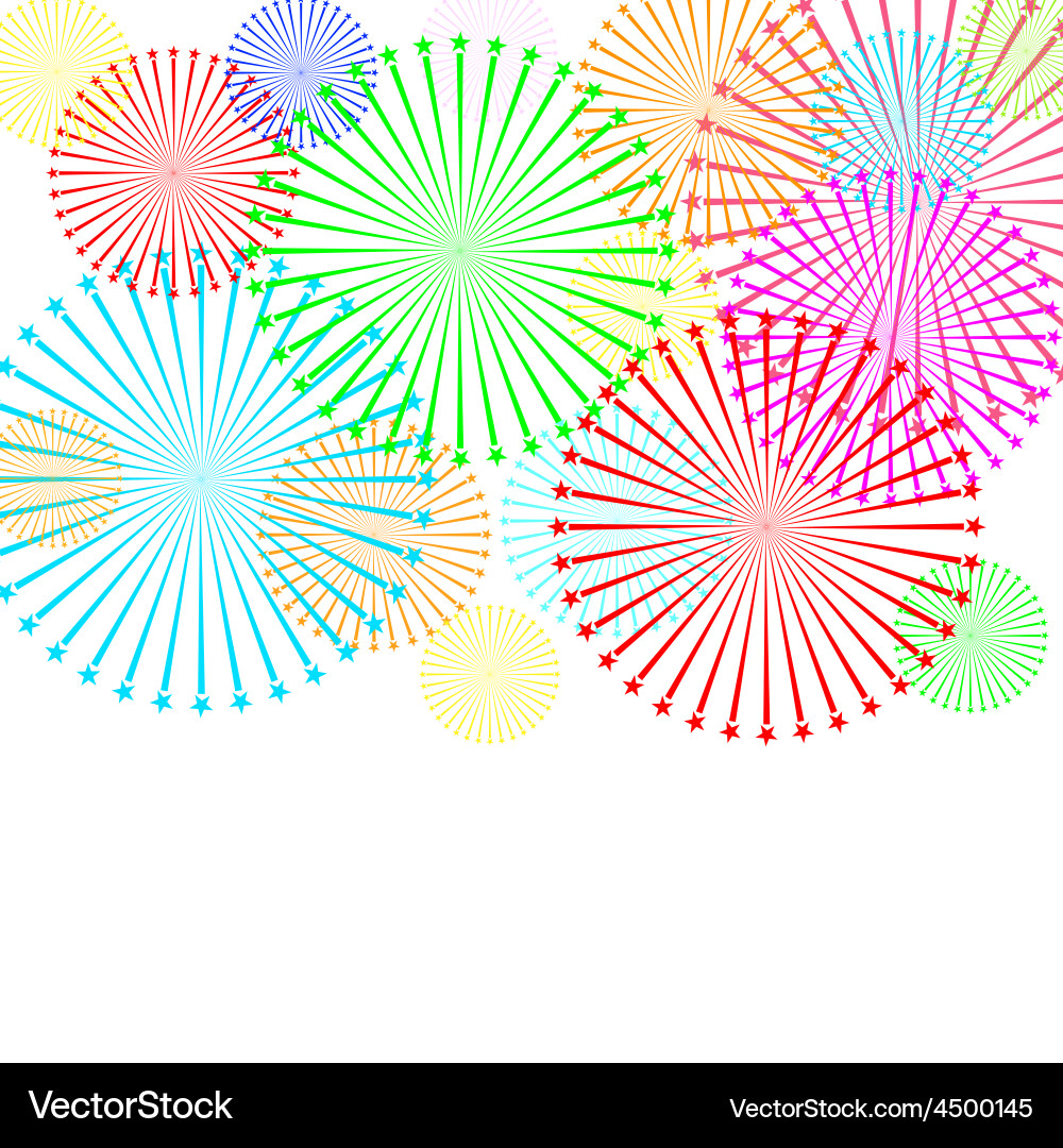 Colorful firework on white background Royalty Free Vector