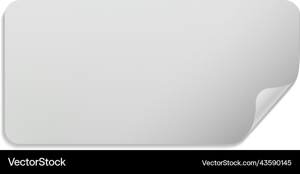 Corner curl label white memo paper mockup Vector Image