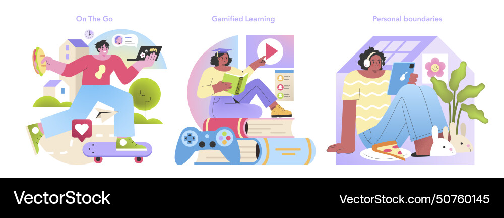 Dynamic youth set Royalty Free Vector Image - VectorStock