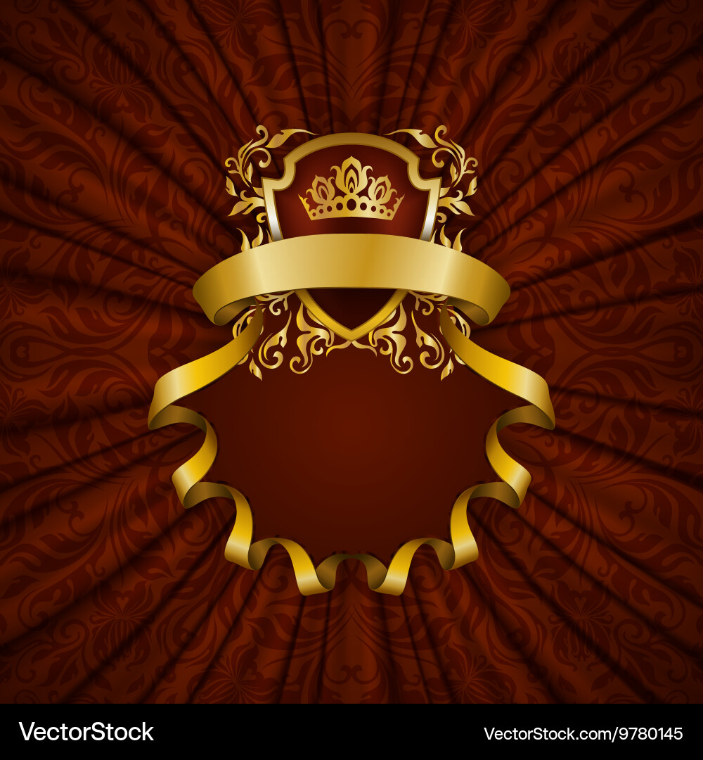 Elegant golden frame banner Royalty Free Vector Image