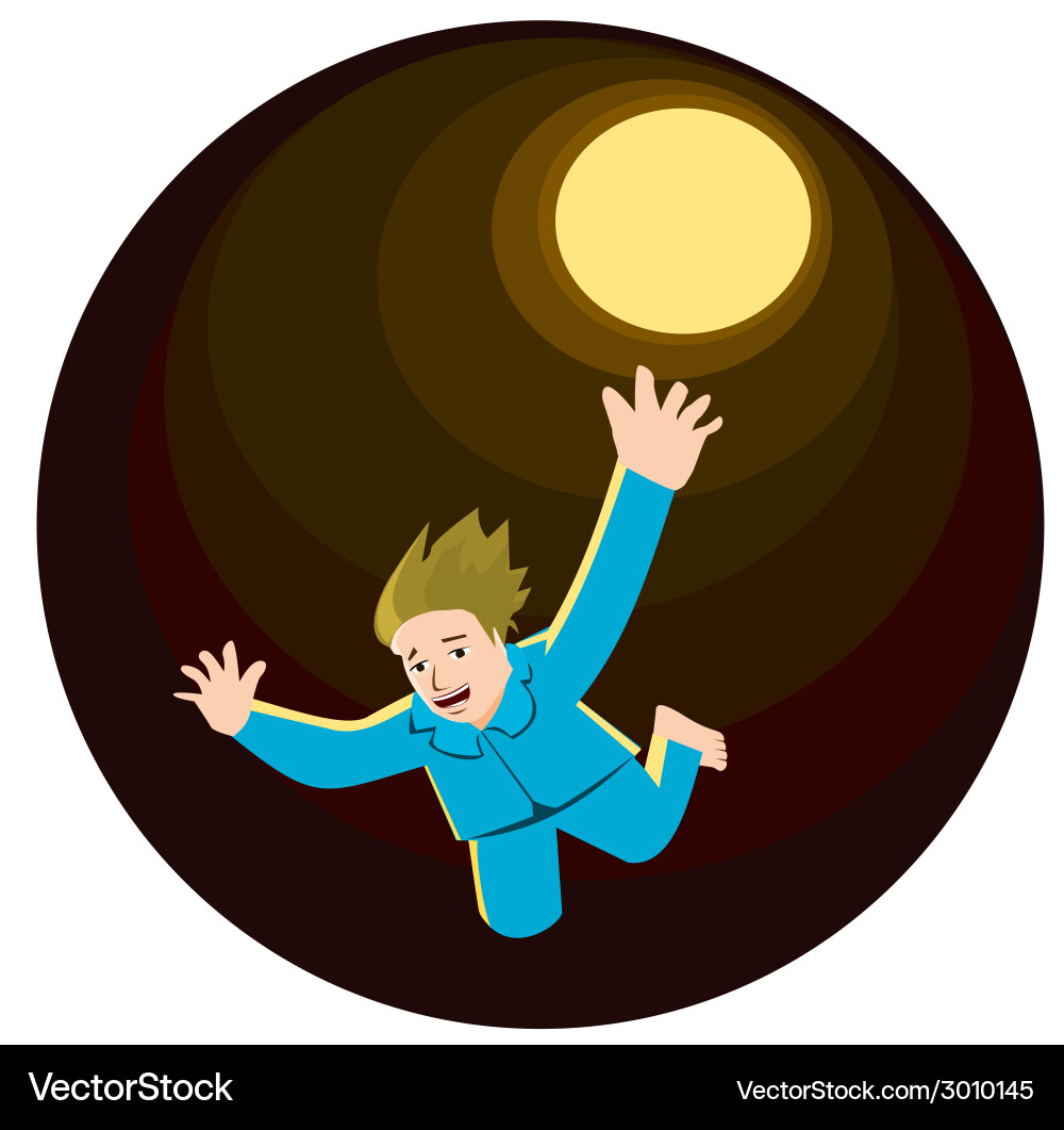 Falling into deep hole Royalty Free Vector Image
