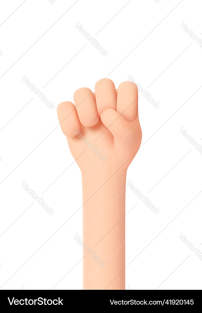 Fist gesture the hand is clenched into a Vector Image