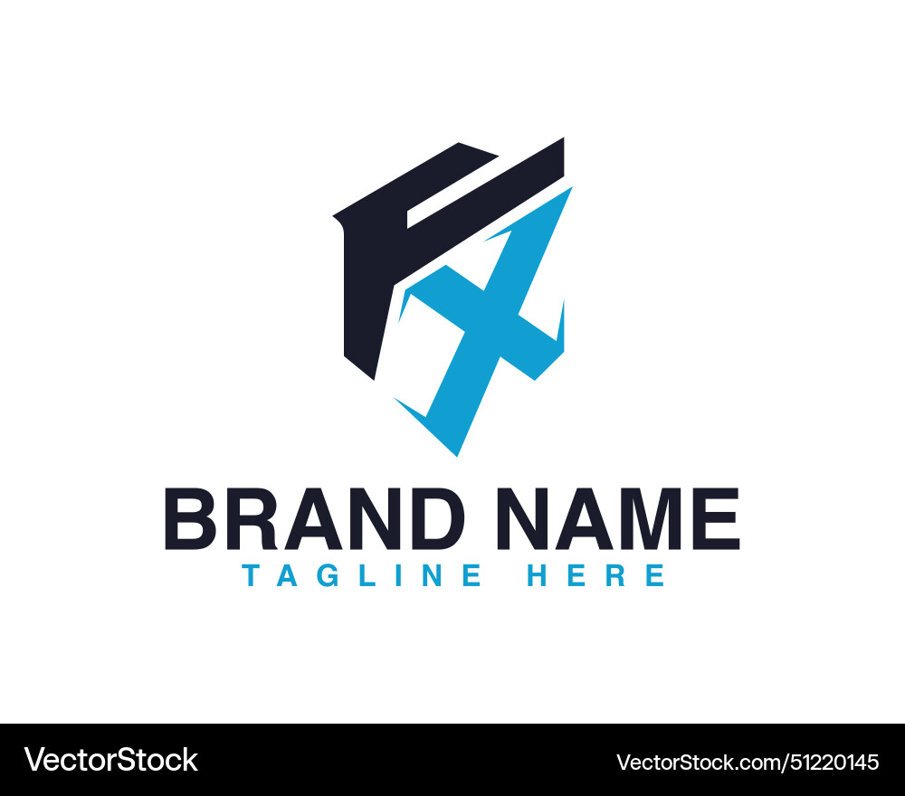 Fx geometric simple logo symbol Royalty Free Vector Image
