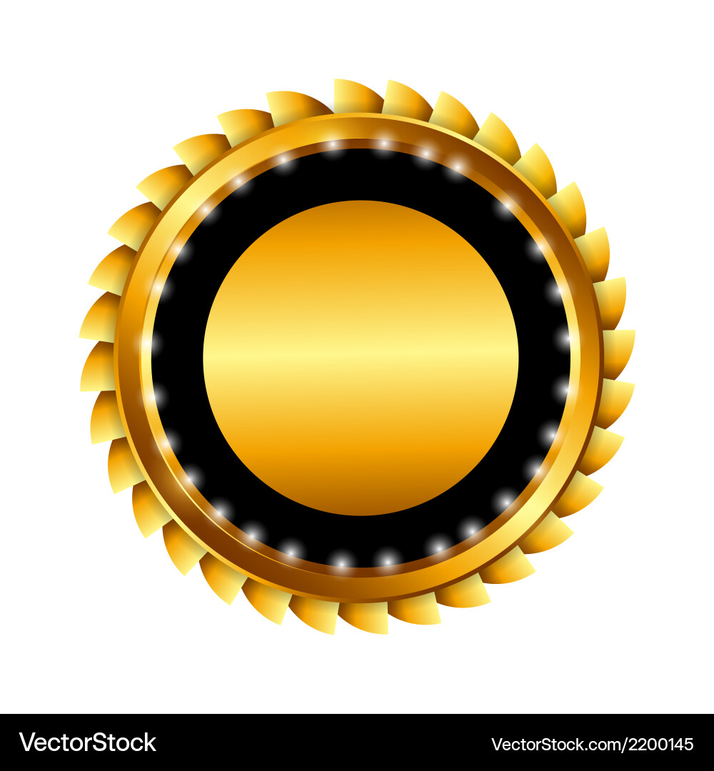 Gold label sign template Royalty Free Vector Image