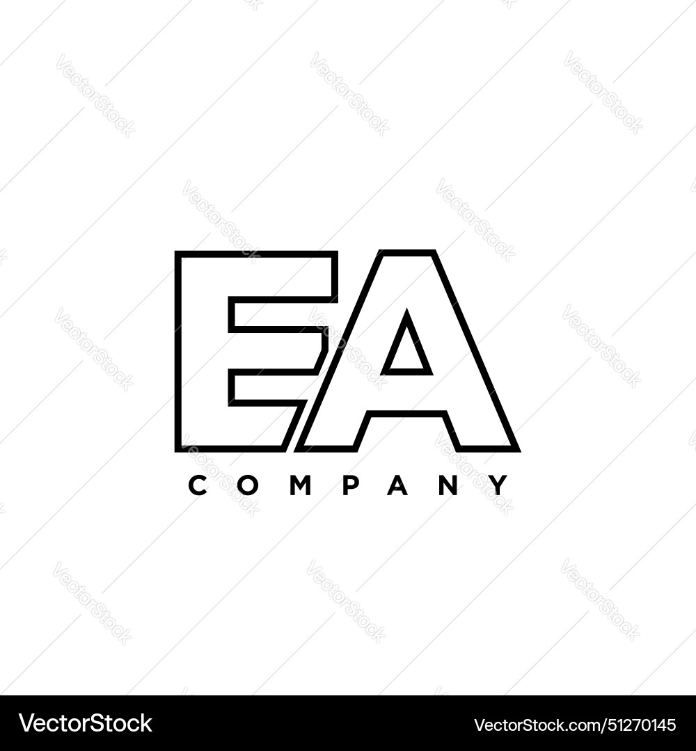 Letter e and a ea logo design template minimal Vector Image