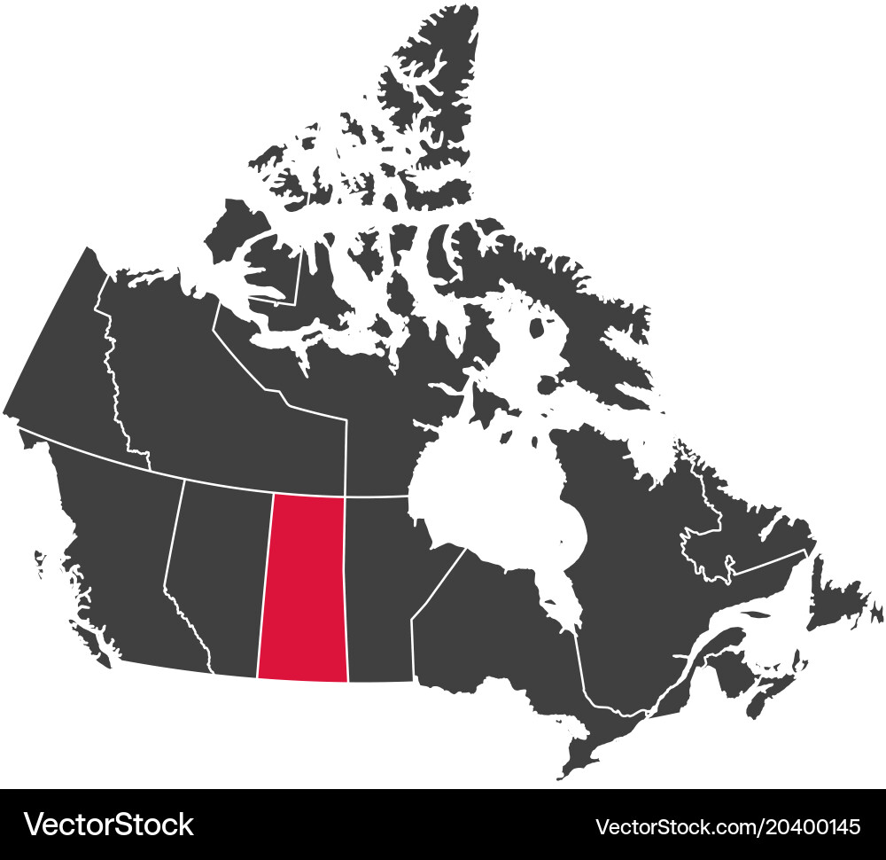 Map of canada - saskatchewan Royalty Free Vector Image