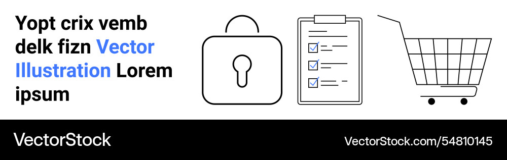 Online security essentials checklist lock Vector Image
