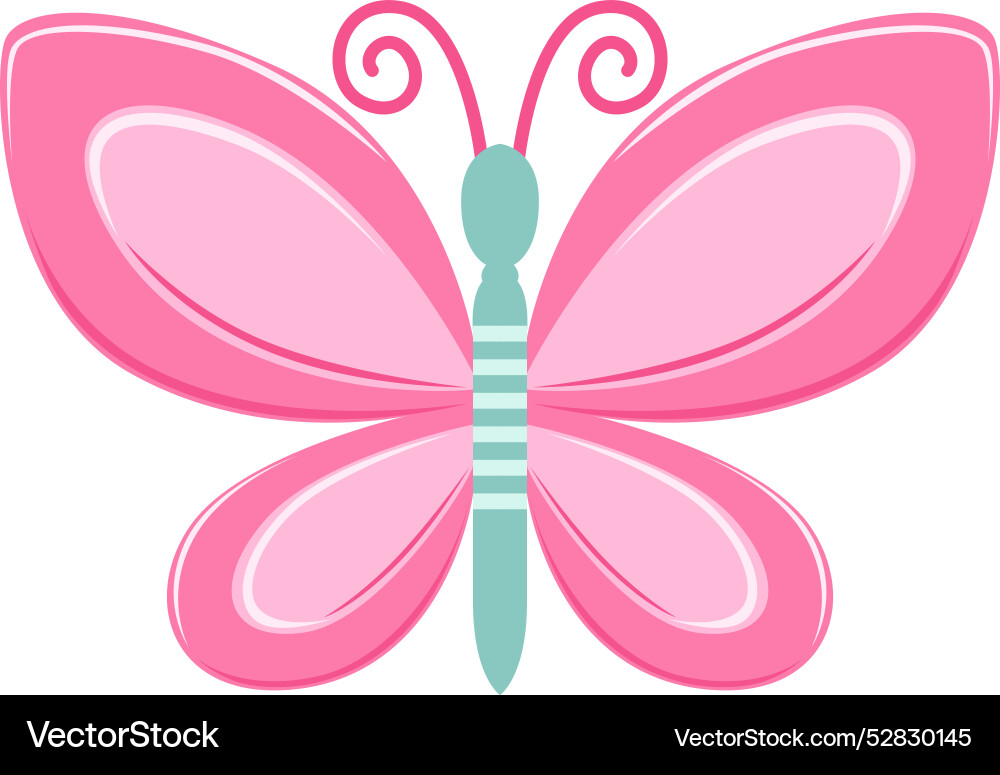 Pink butterfly icon summer winged flying insect Vector Image