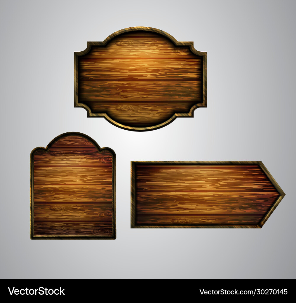 Realistic wooden signboard Royalty Free Vector Image
