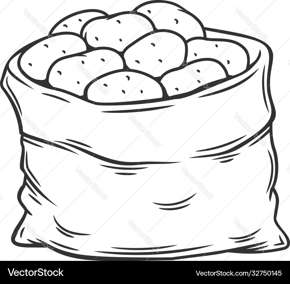 Rustic Potato Sack Royalty Free Vector Image - VectorStock