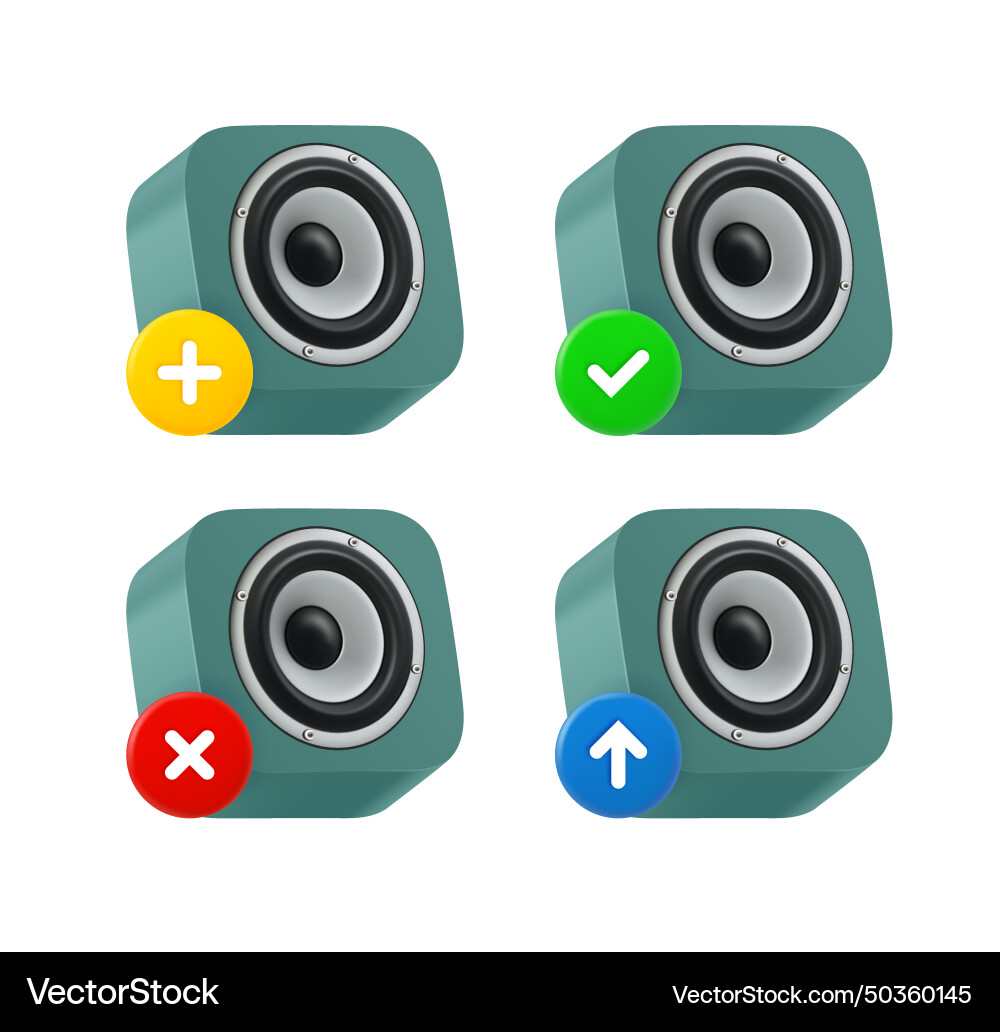 Sound cabinet icon set with different pictograms Vector Image