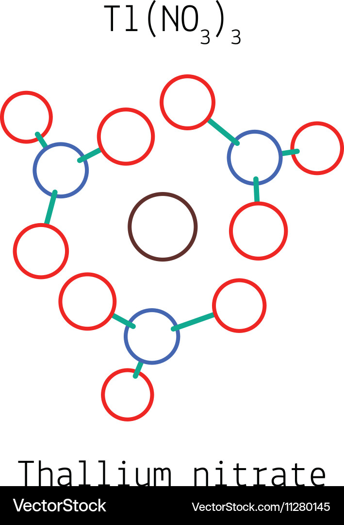 Thallium nitrate tln3o9 molecule Royalty Free Vector Image