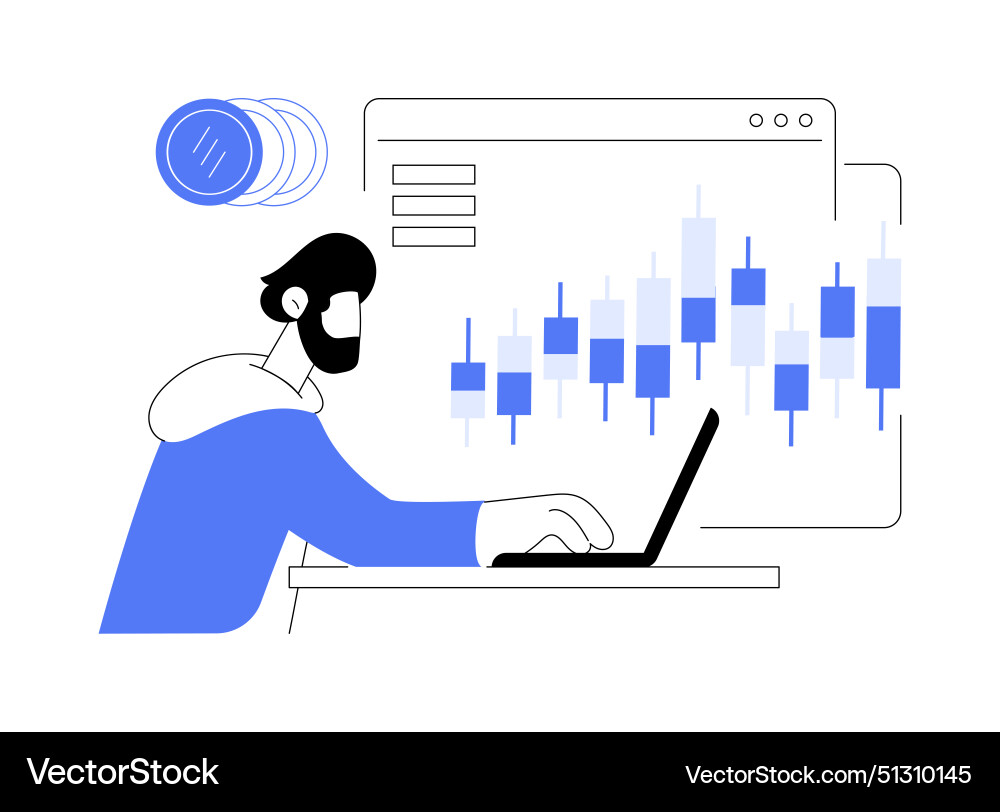 Trading platform isolated cartoon Royalty Free Vector Image