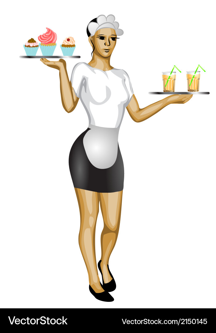 Waitress Royalty Free Vector Image - VectorStock