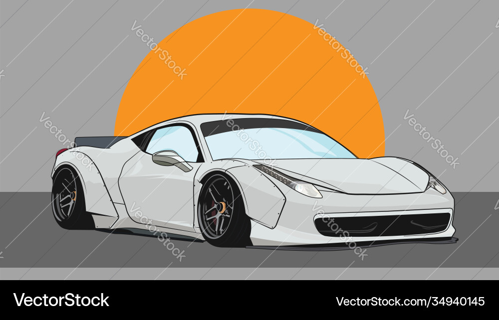 Wide body sport car Royalty Free Vector Image - VectorStock