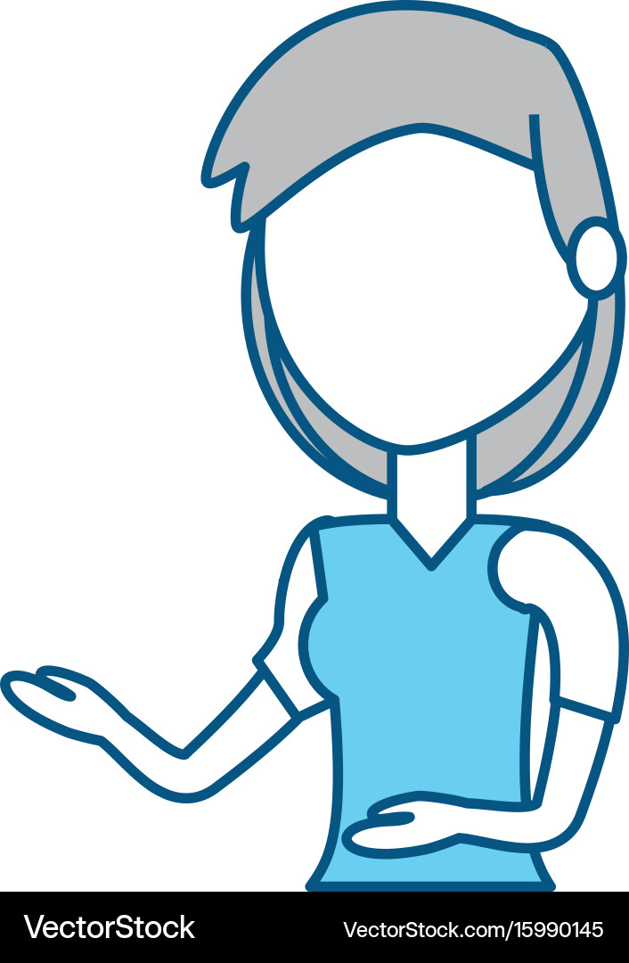 Junge Frau Cartoon Lizenzfreies Vektorbild - VectorStock