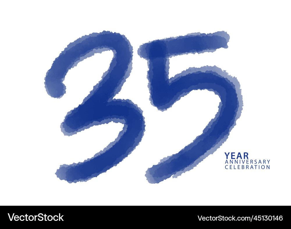 35 year anniversary celebration blue color Vector Image