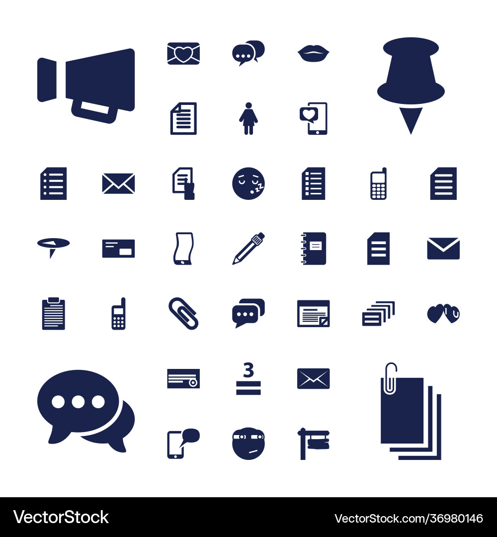37 message icons Royalty Free Vector Image - VectorStock