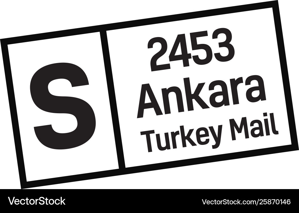Ankara turkey mail delivery stamp Royalty Free Vector Image