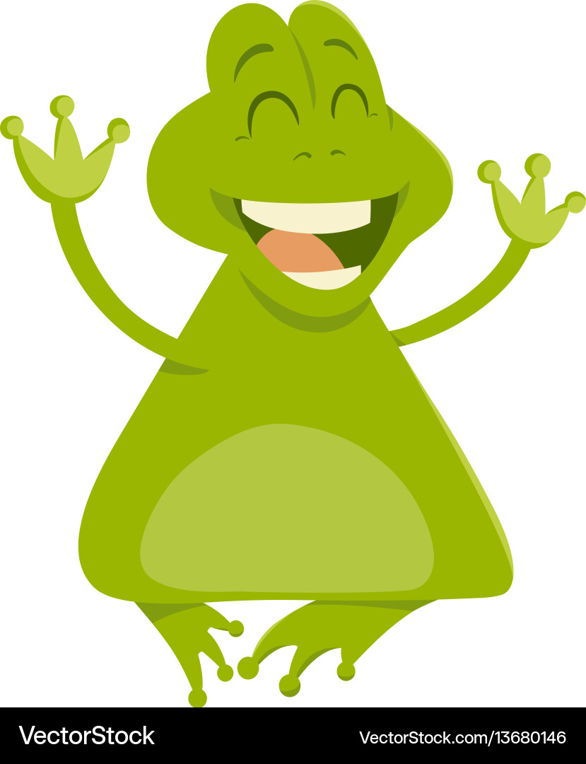 Cartoon frog animal character Royalty Free Vector Image