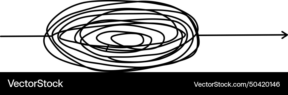 Chaotic line arrow doodle chaos simple drawn Vector Image