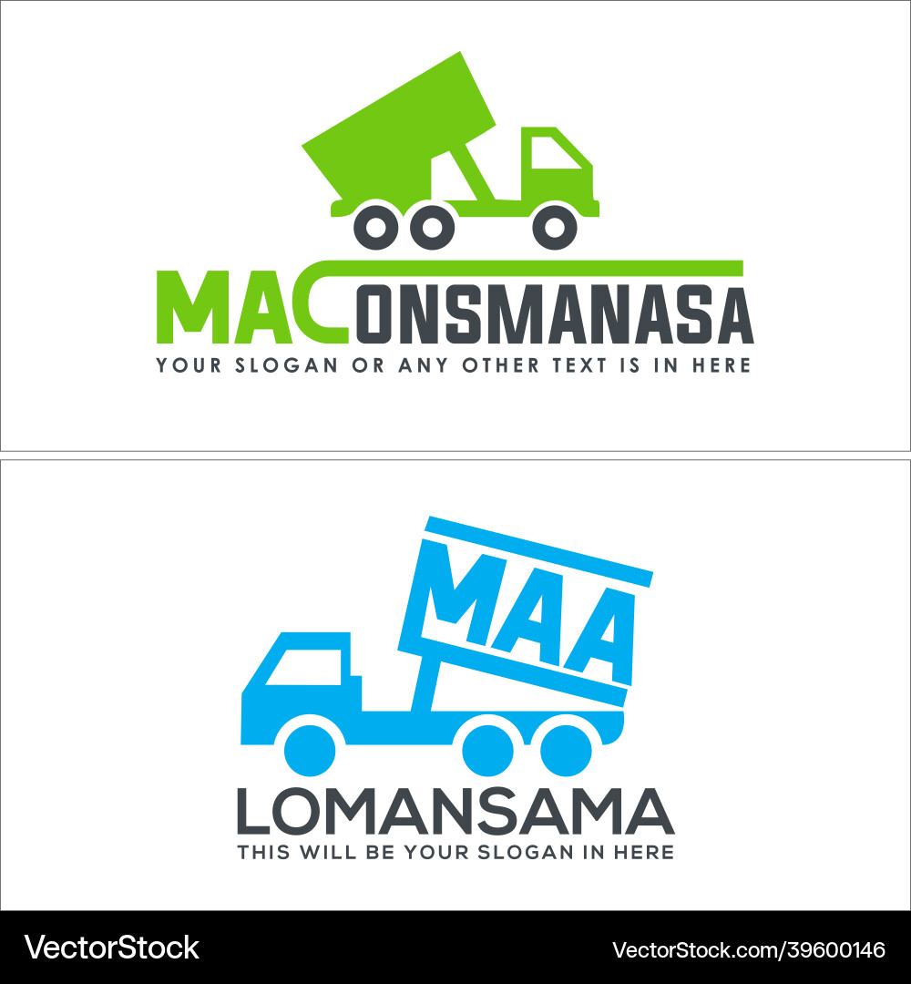 Container truck dumpster rental service logo Vector Image