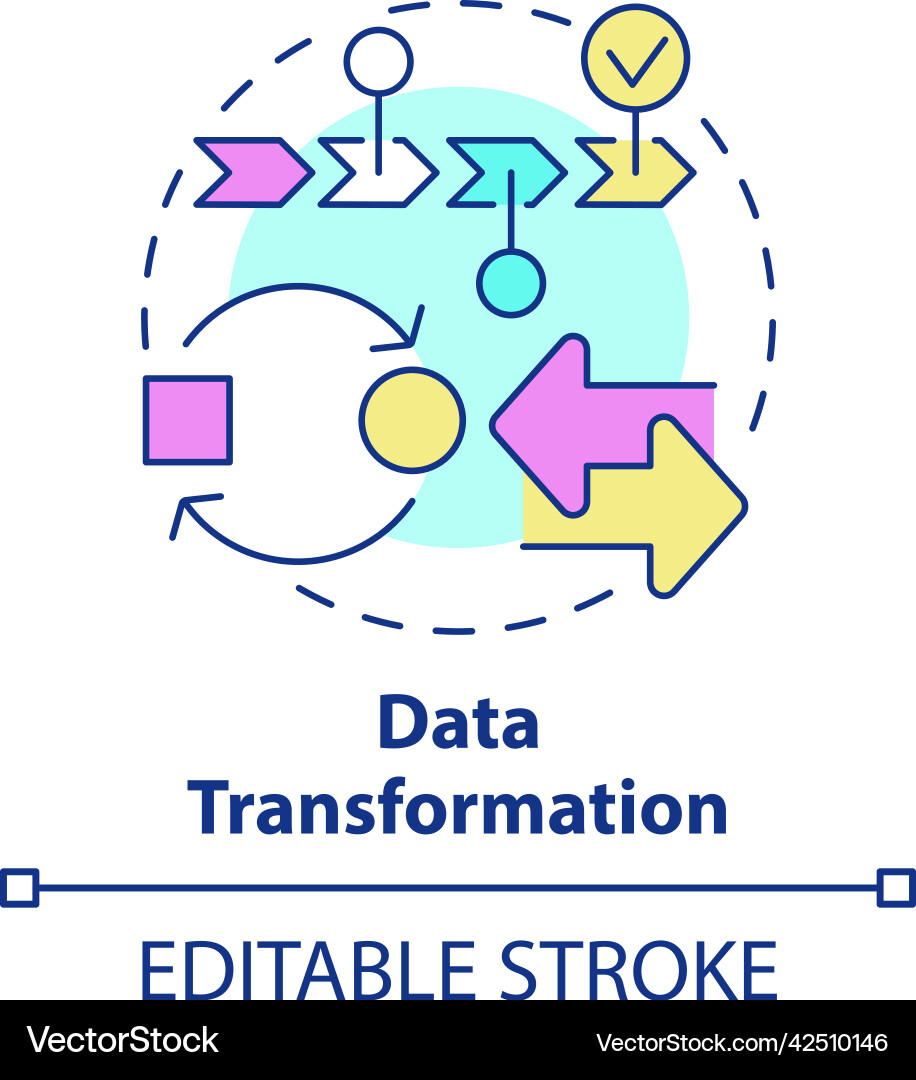 Data transformation concept icon Royalty Free Vector Image