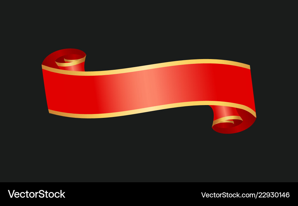 Decorative red ribbon banner isolated Royalty Free Vector