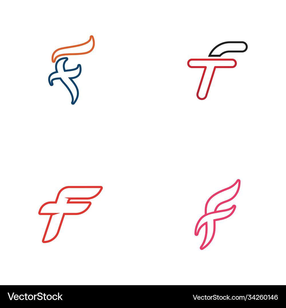 F logo and symbol icon app Royalty Free Vector Image
