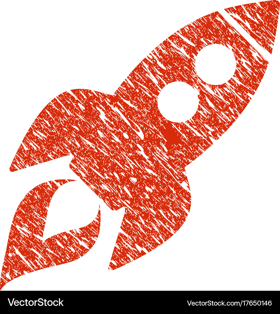 Grunge Rocket Launch Watermark Royalty Free Vector Image