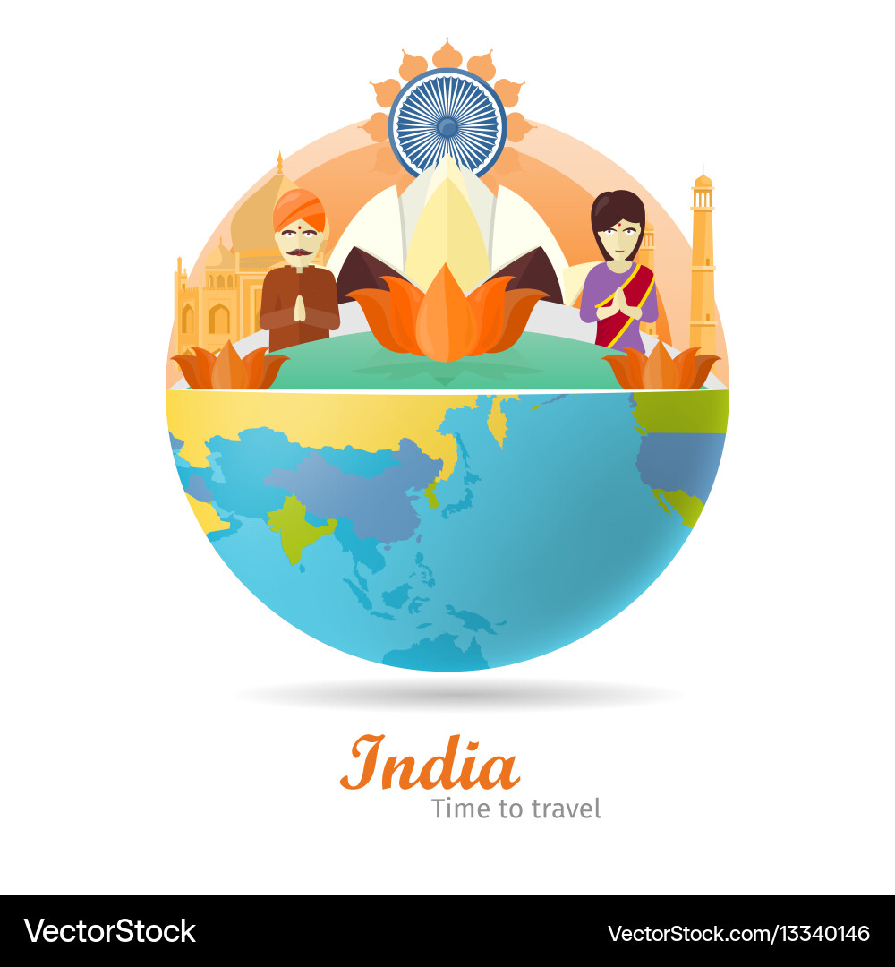 India travel poster Royalty Free Vector Image - VectorStock