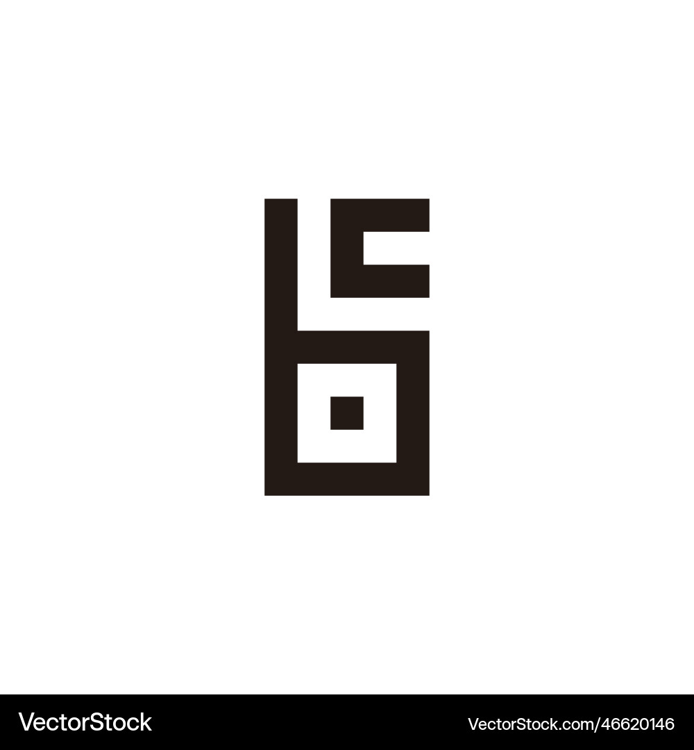 Letter b and c square rectangle geometric symbol Vector Image