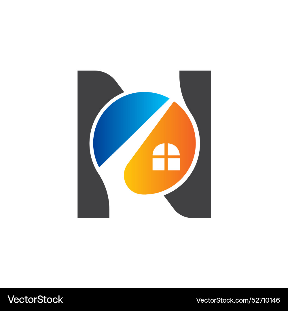 Letter n logo template colorful Royalty Free Vector Image