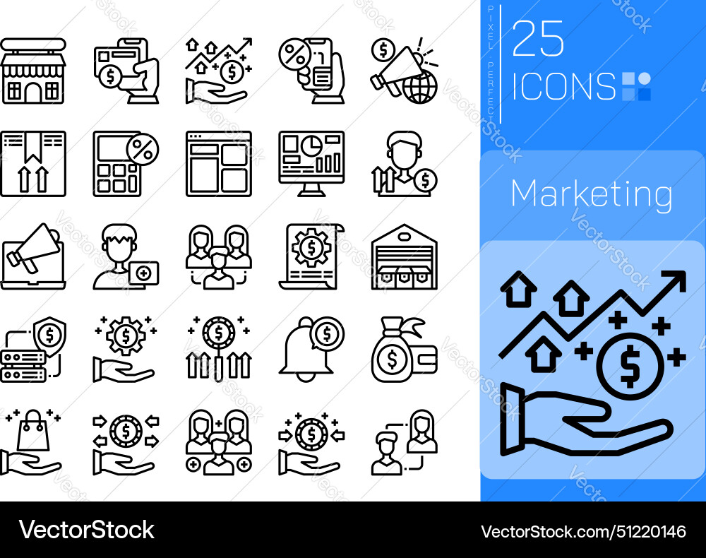 Marketing outline Royalty Free Vector Image - VectorStock