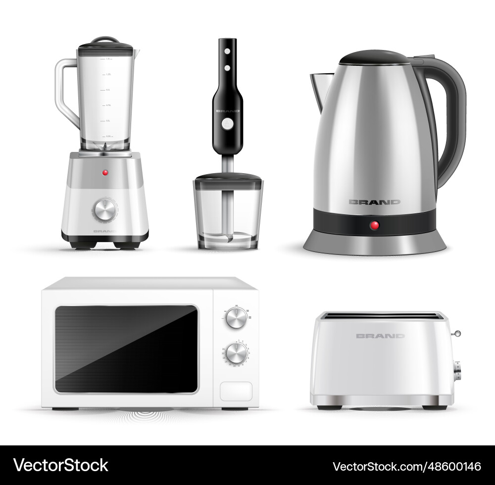 Modern Kitchen Appliance Set Royalty Free Vector Image
