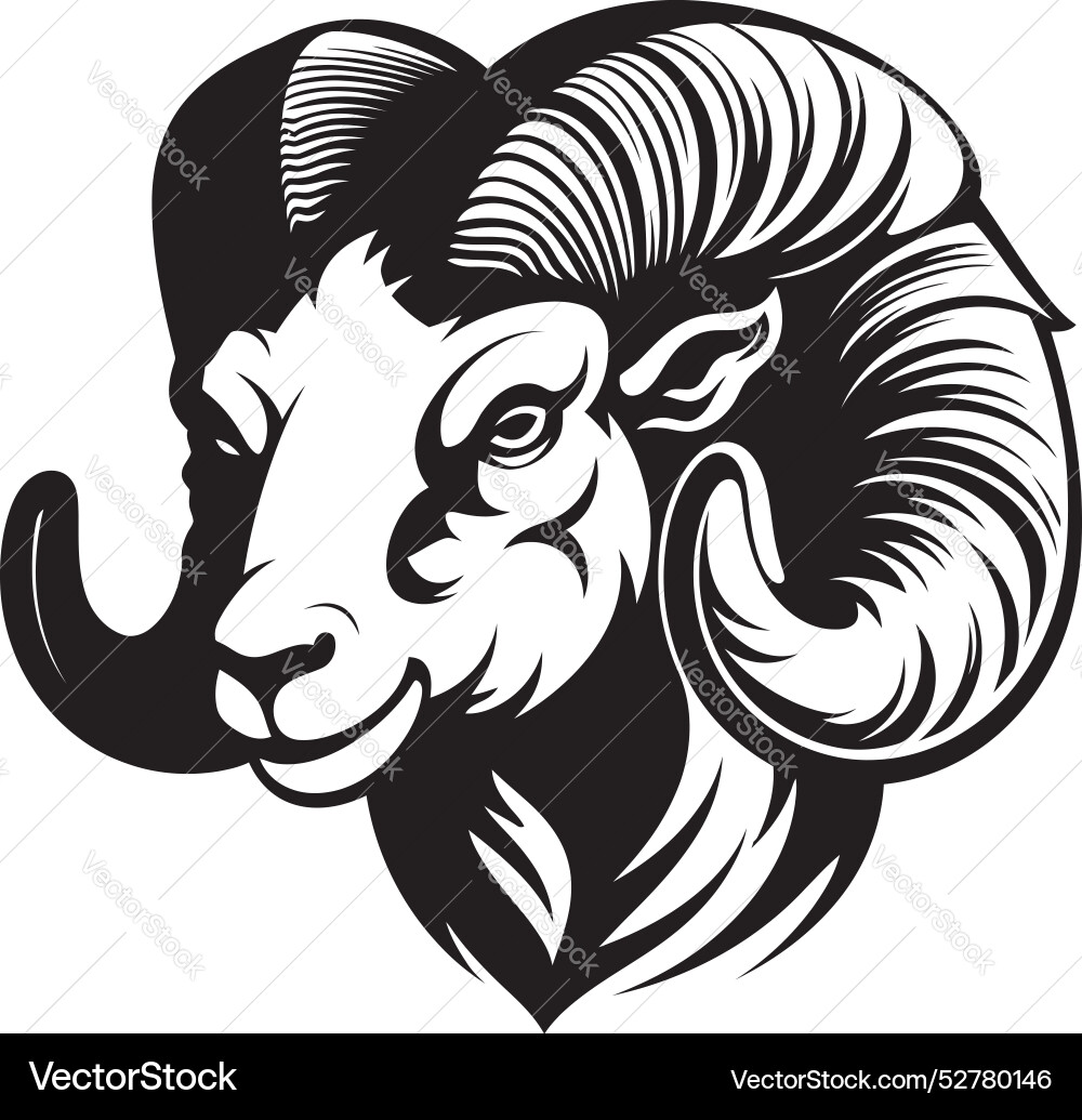 Old school ram vintage logo design with head Vector Image