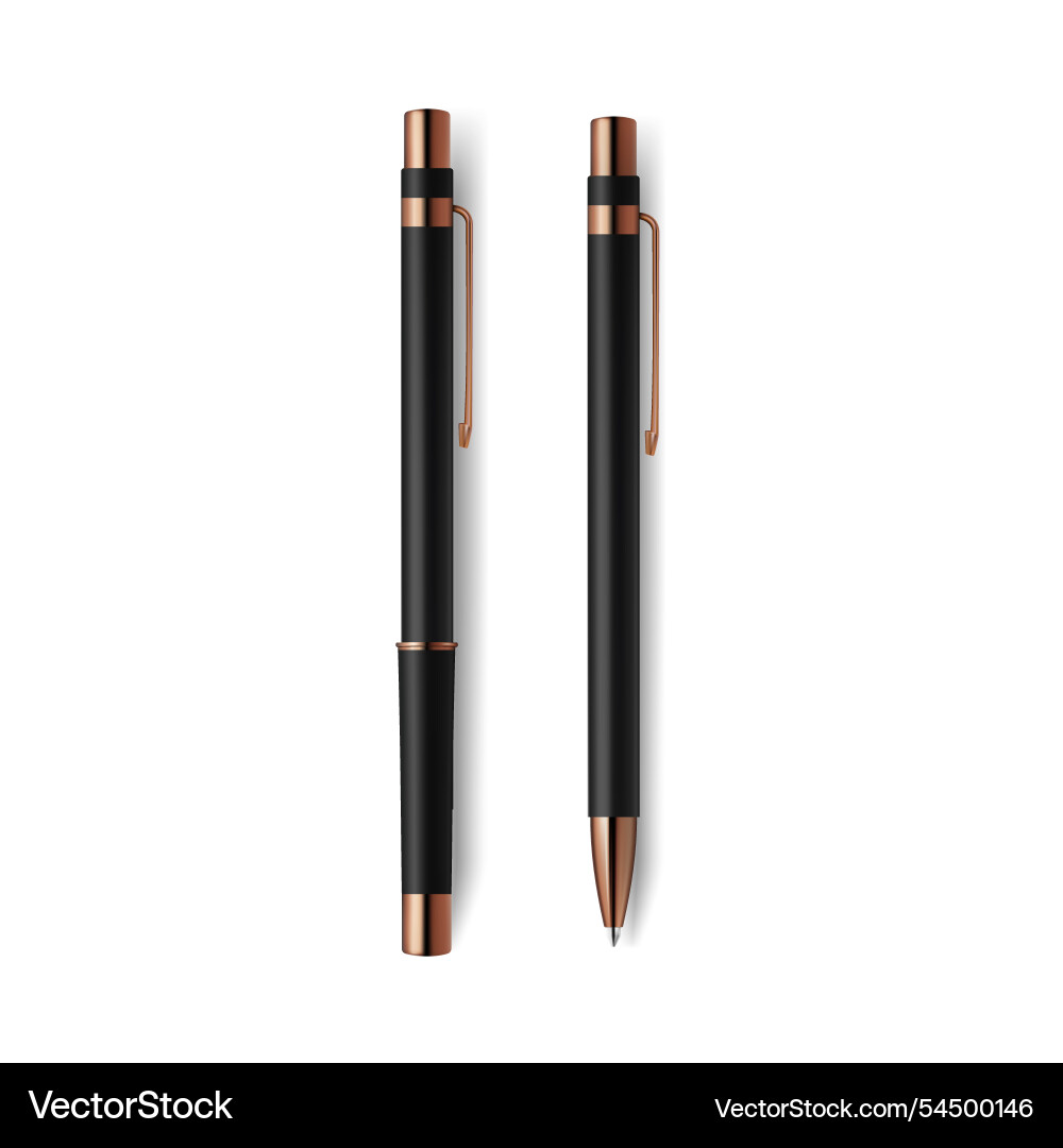 Pens for writing realistic instruments Royalty Free Vector