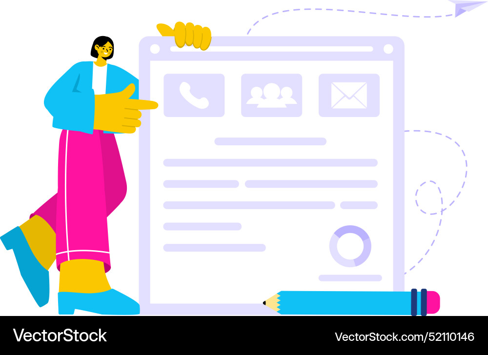Personal portfolio with profile data resume Vector Image