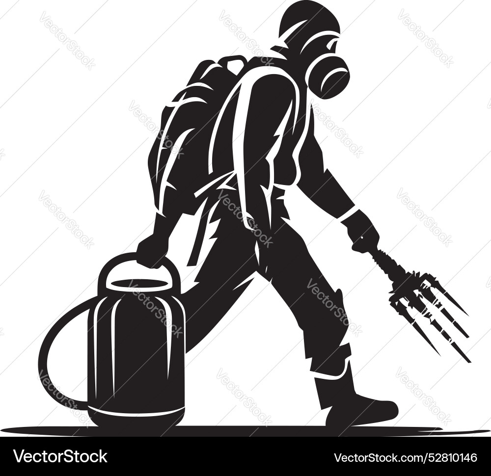 Pest predator control logo fume guardian Vector Image