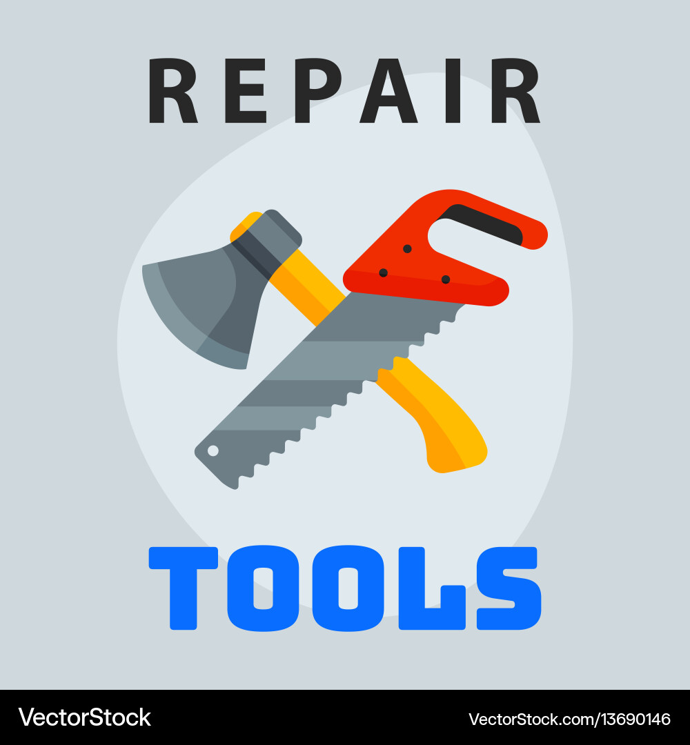 Repair tools hammer trowel icon creative graphic Vector Image